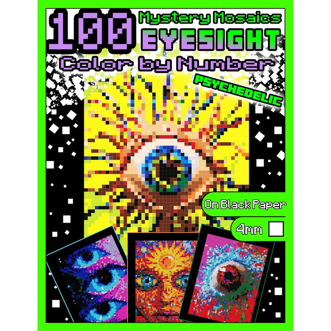 Color by Number 100 PSYCHEDELIC TRIPPY EYES Printable Coloring Pages ...