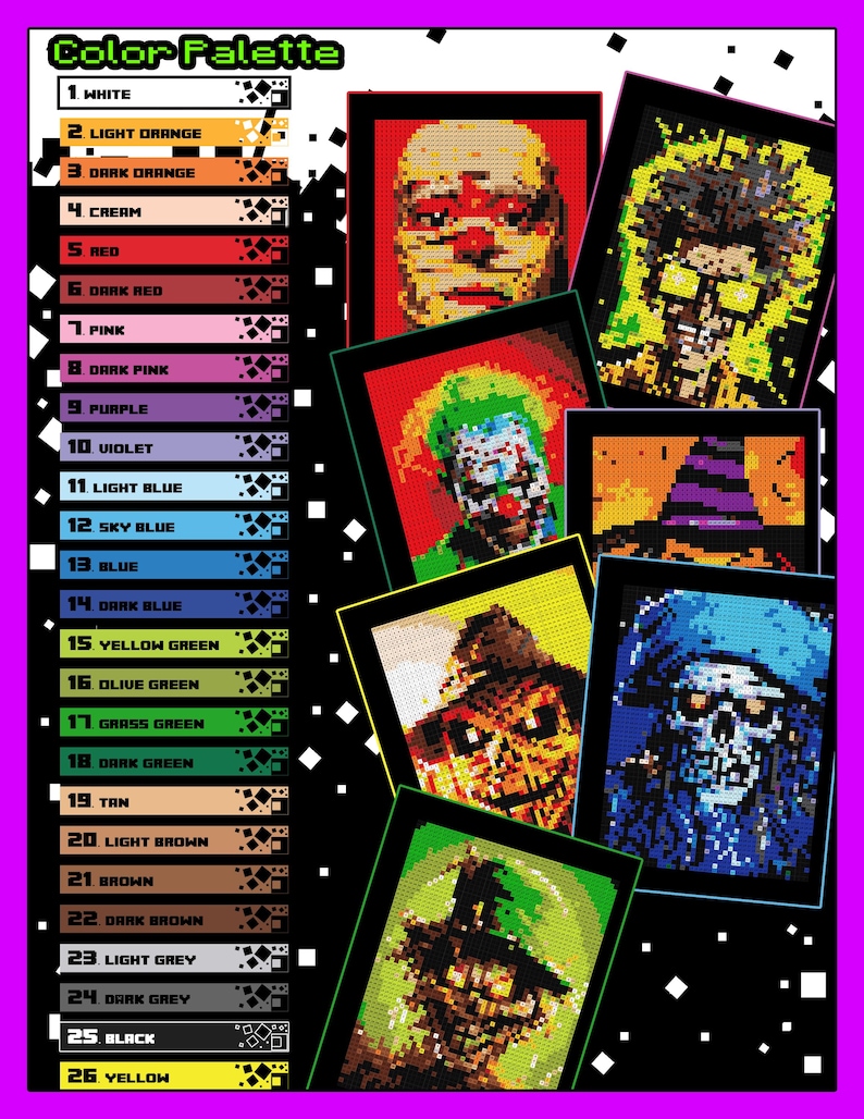 Color by Number MONSTER Printable Coloring Book Pages Pixel Mystery ...