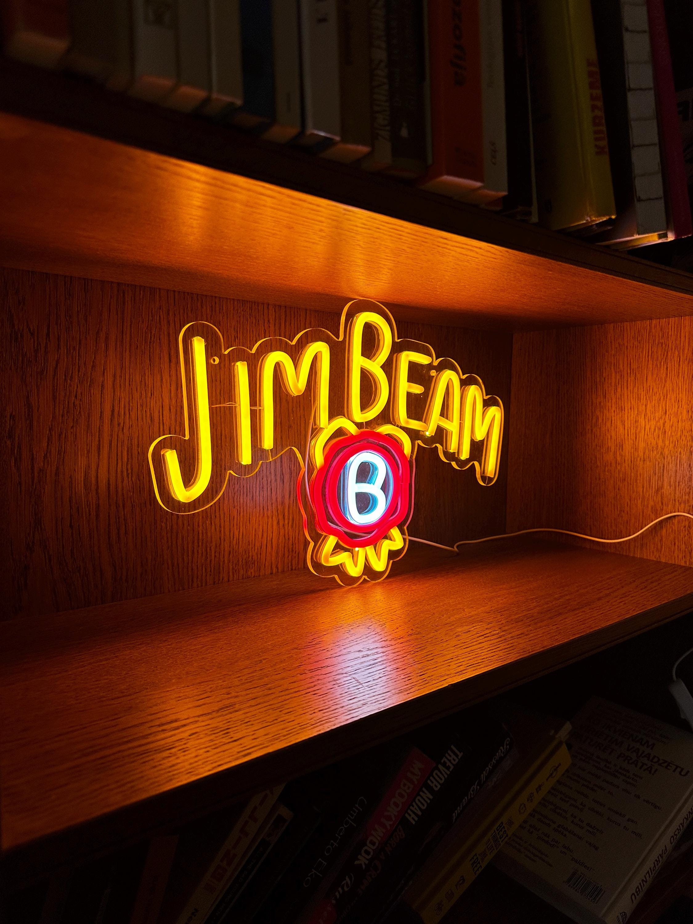 Jim Beam American Bourbon Whiskey Bar Pub LED Neon Sign Modern Decor ...