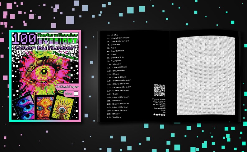 Color by Number 100 PSYCHEDELIC TRIPPY EYES Printable Coloring Pages ...