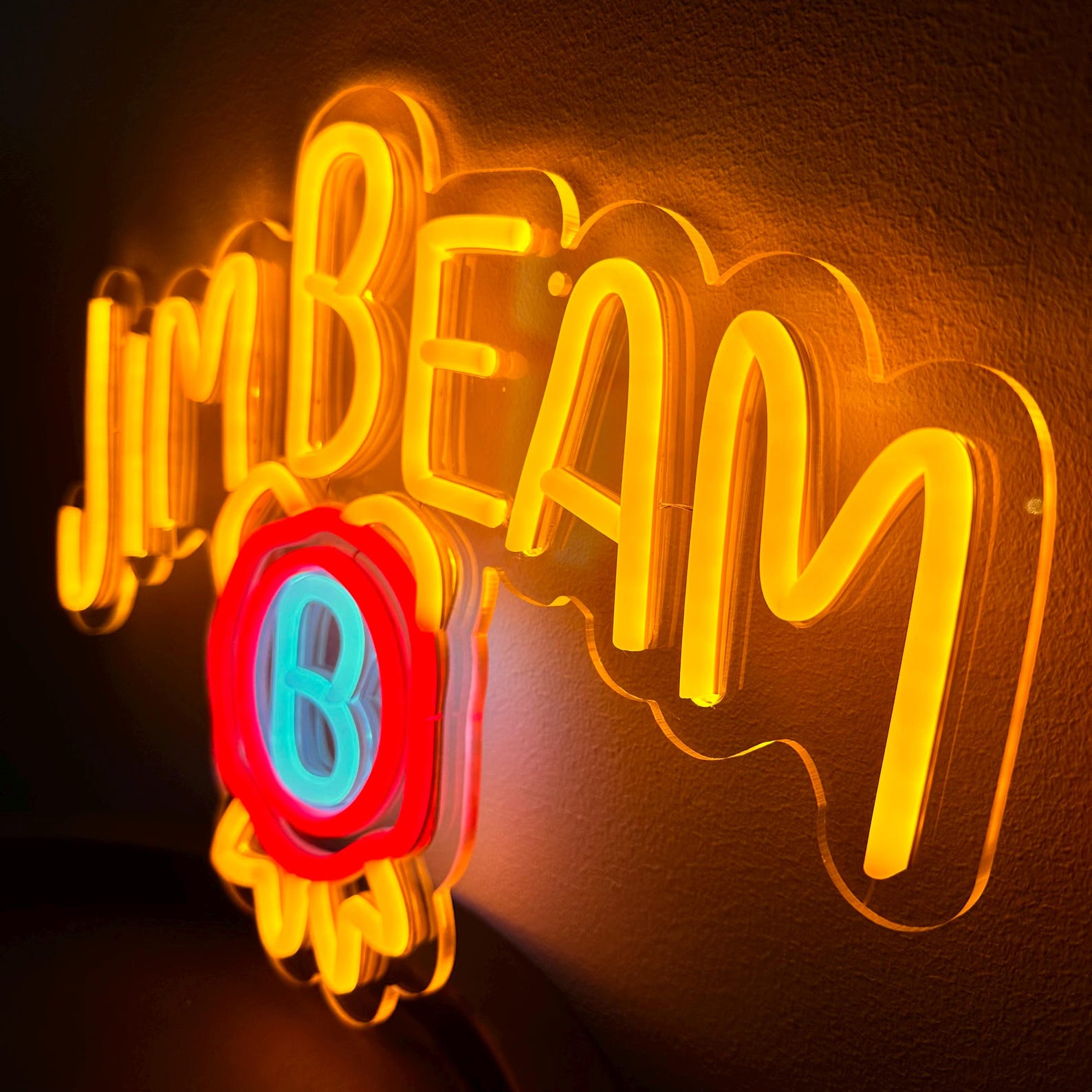 Jim Beam American Bourbon Whiskey Bar Pub LED Neon Sign Modern Decor ...