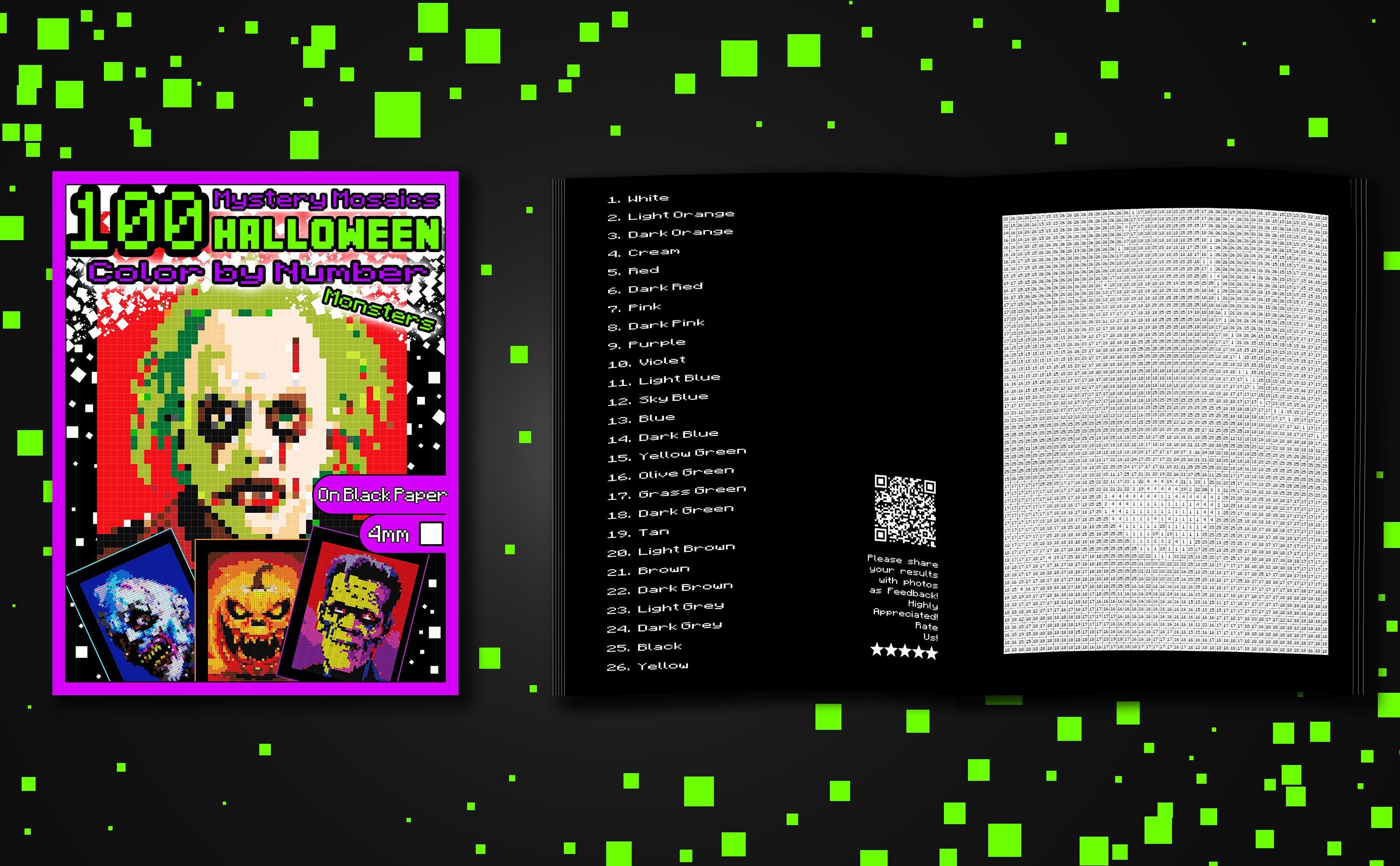 Color by Number MONSTER Printable Coloring Book Pages Pixel Mystery ...