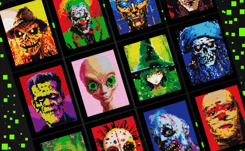 Color by Number MONSTER Printable Coloring Book Pages Pixel Mystery ...