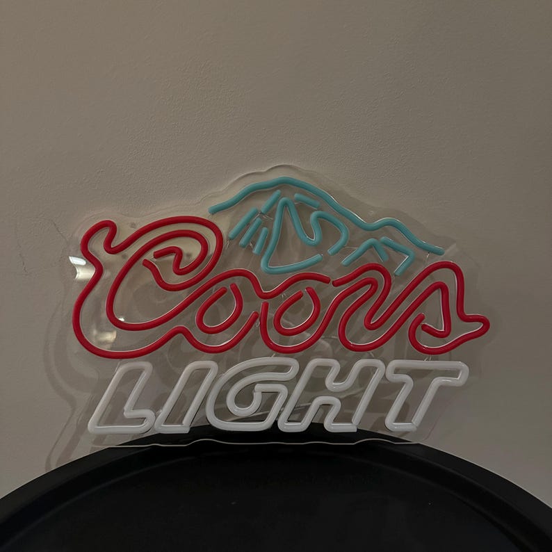 Coors Light Beer Neon American Bar Dimmable Neon Sign LED Lightbox ...