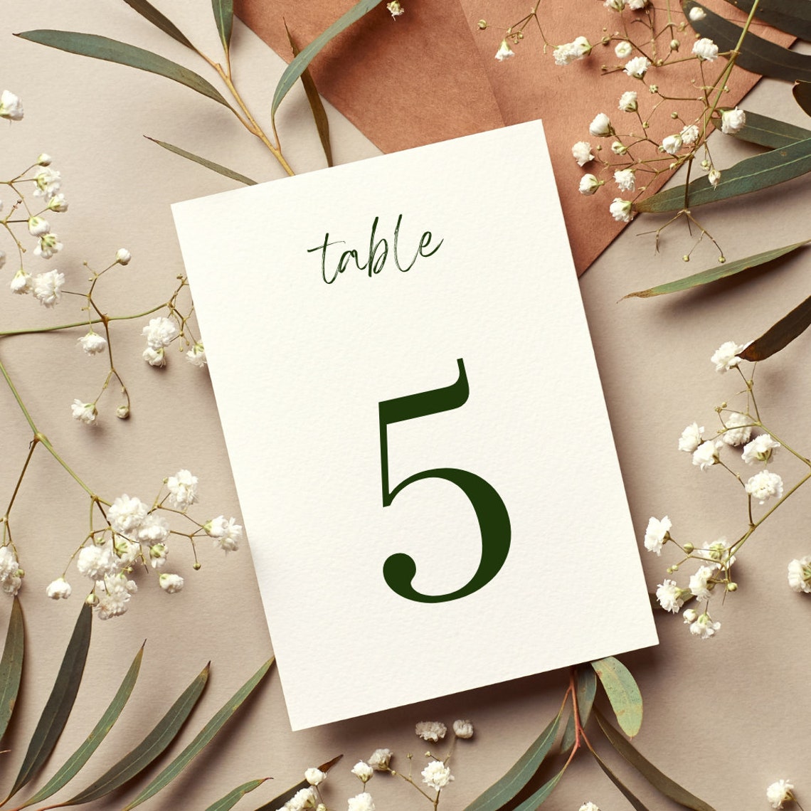 Minimalist Wedding Table Number Template- Simple Wedding Table Card ...