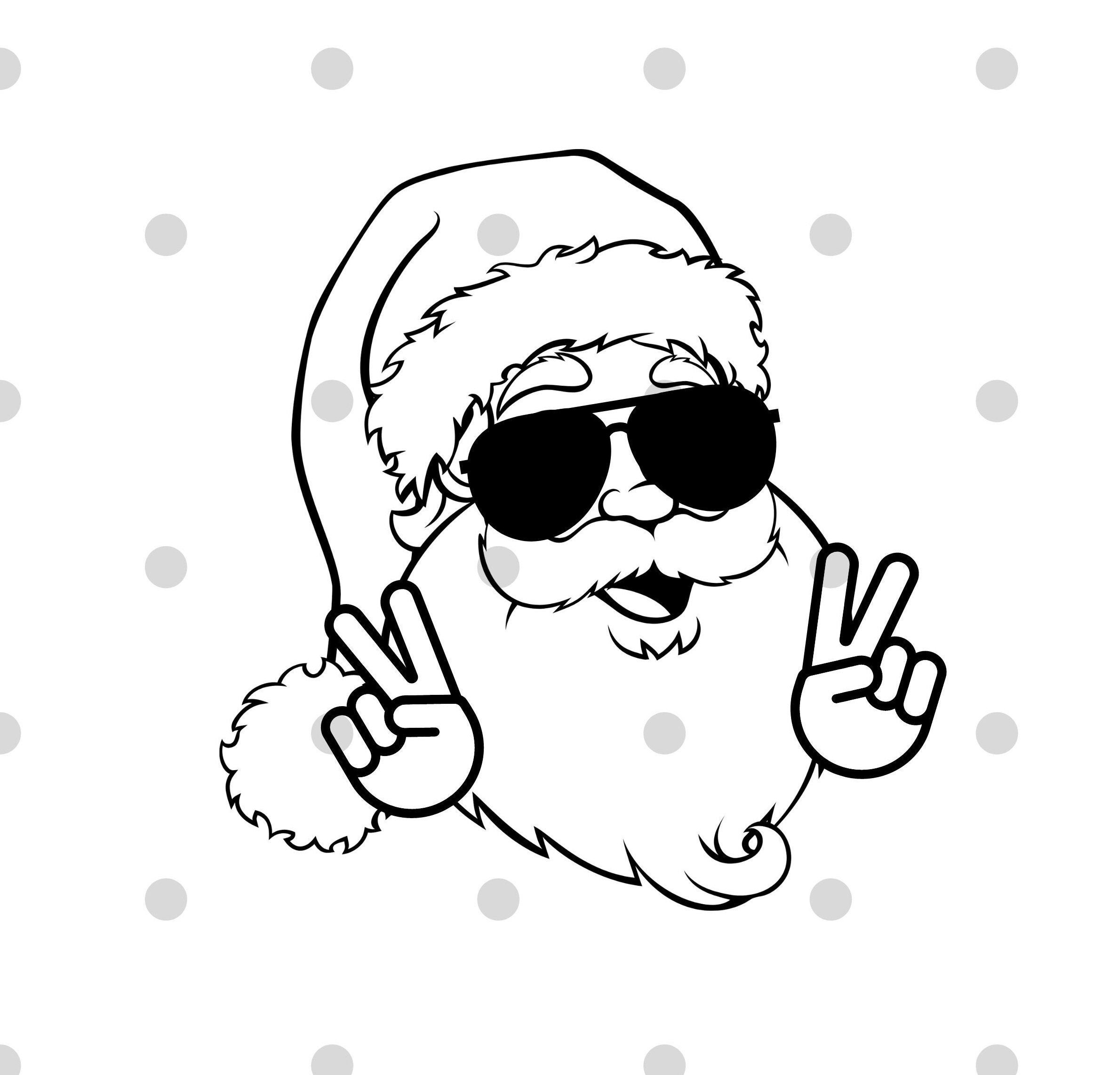Santa Peace Sign Png - Etsy