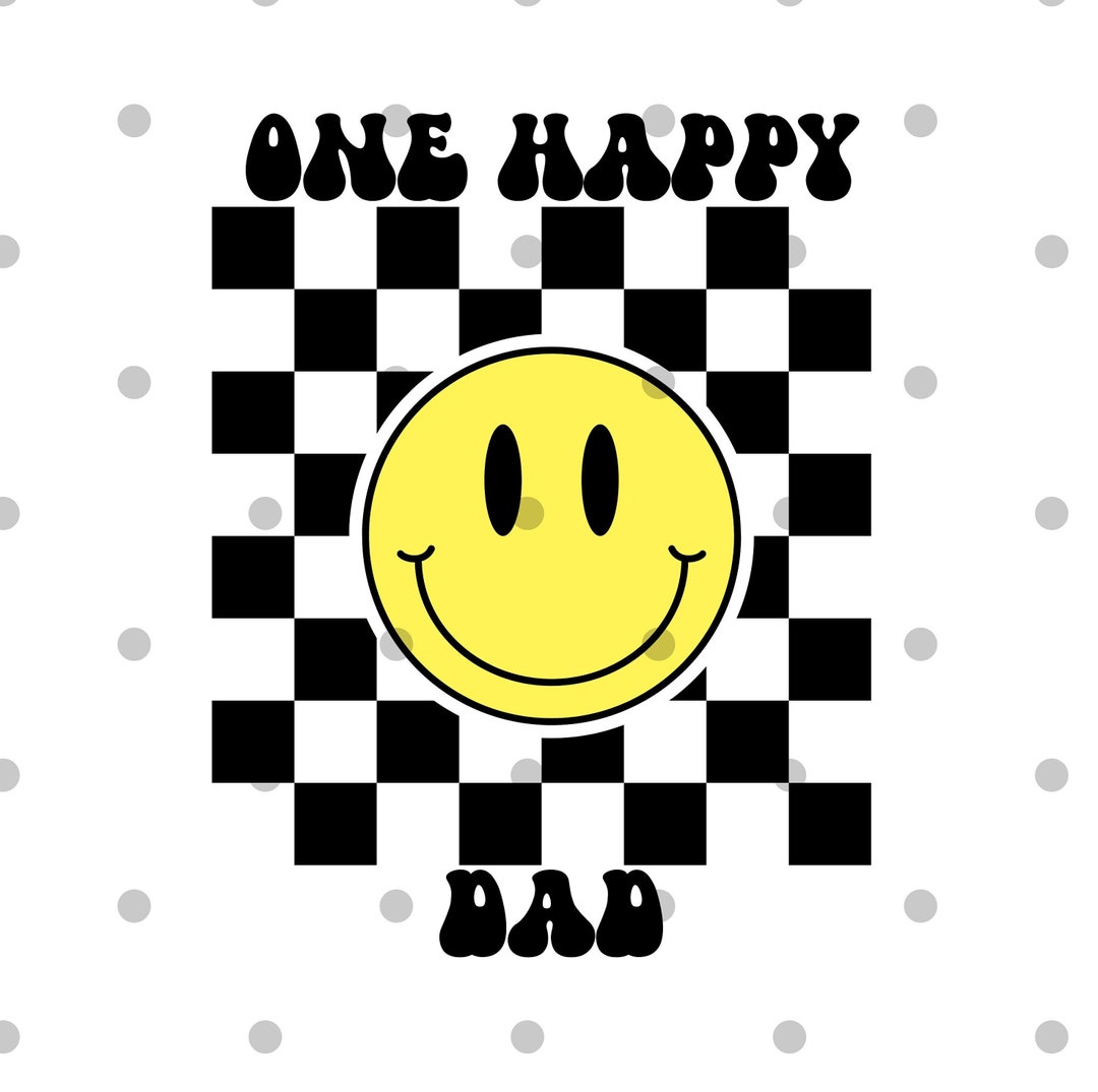 One Happy Dad Svg- Dad Smiley Svg- One Happy Dude Family Shirts- DTF ...