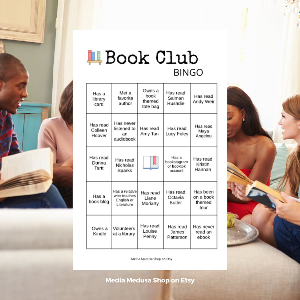 Book Club Bingo Printable Cards Game Group (8) - Etsy