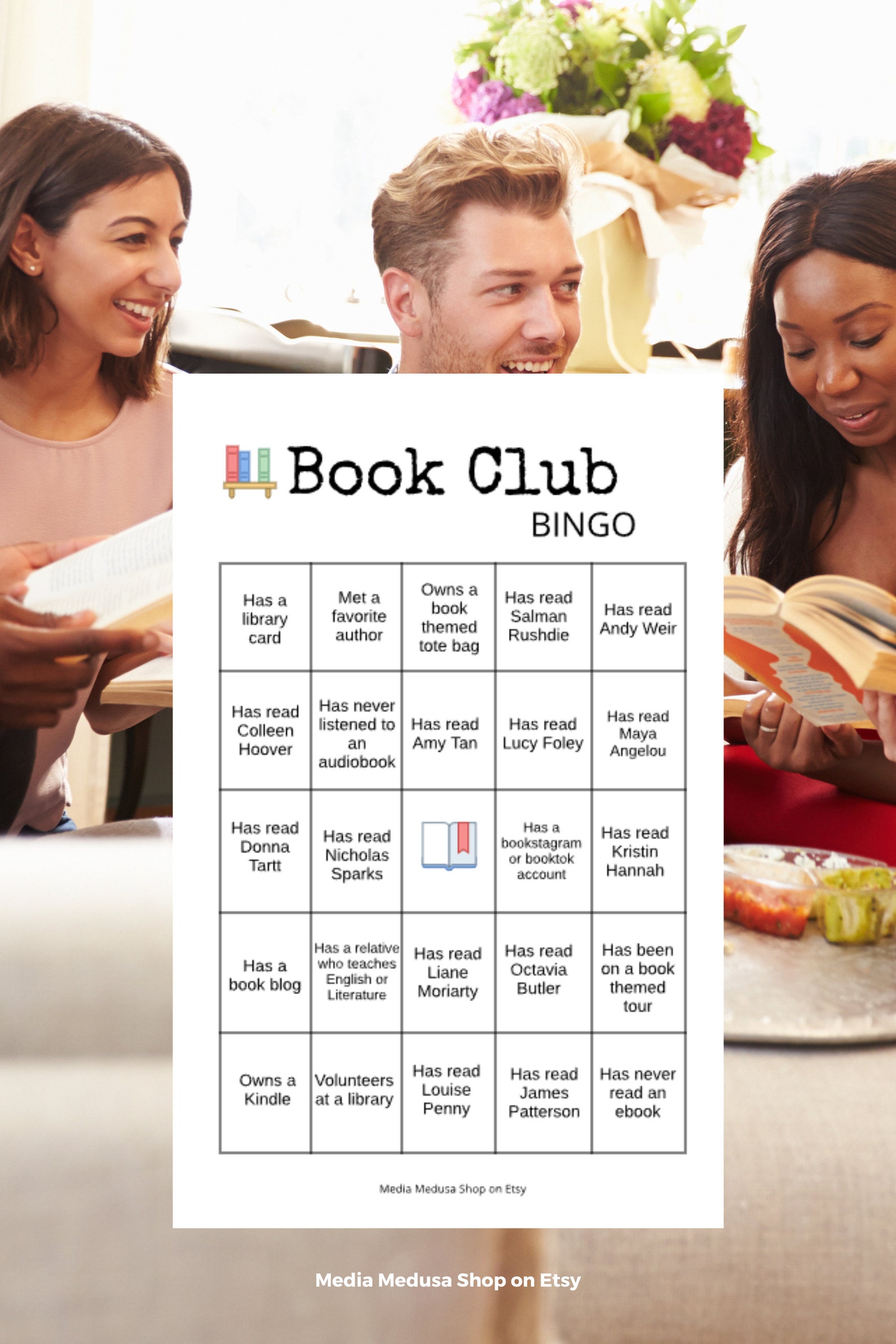 Book Club Bingo Printable Cards Game Group (8) - Etsy
