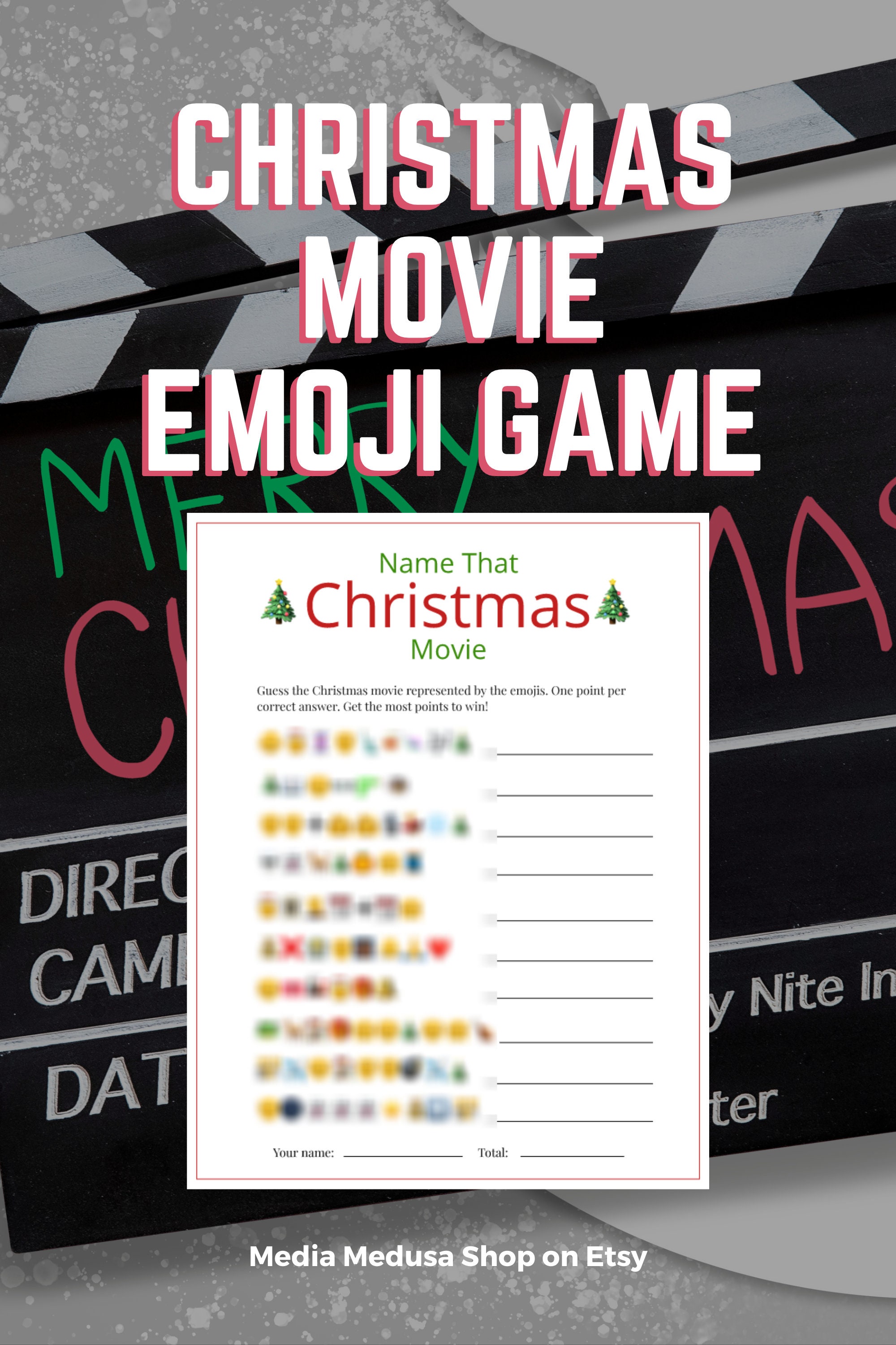 Christmas Movie Emoji Game Printable for Holiday Party - Etsy