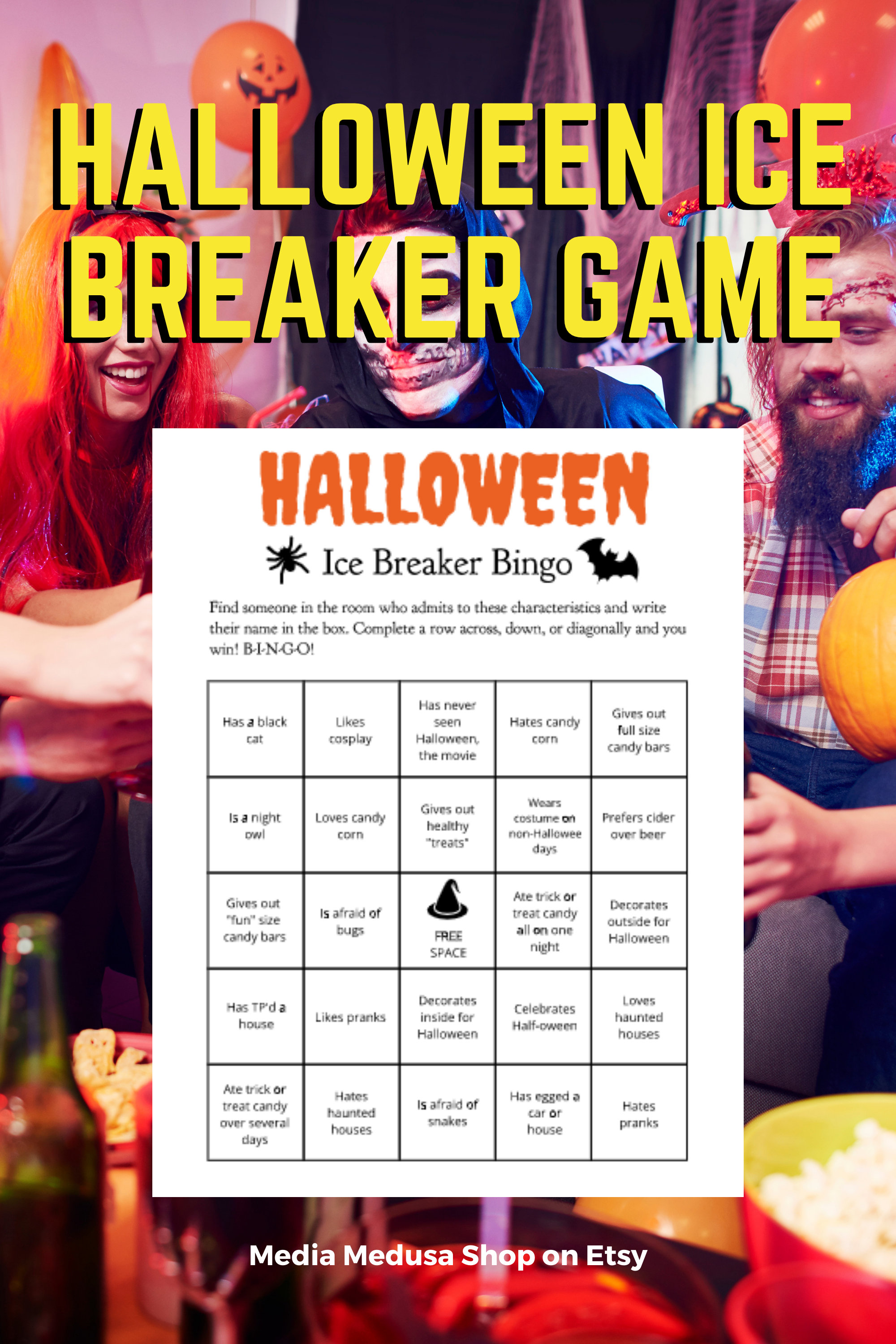 Halloween Ice Breaker for Adults Printable Party Game - Etsy