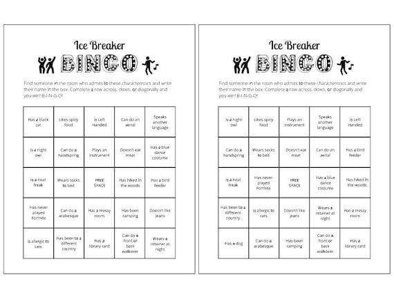 Ice Breaker Bingo Template