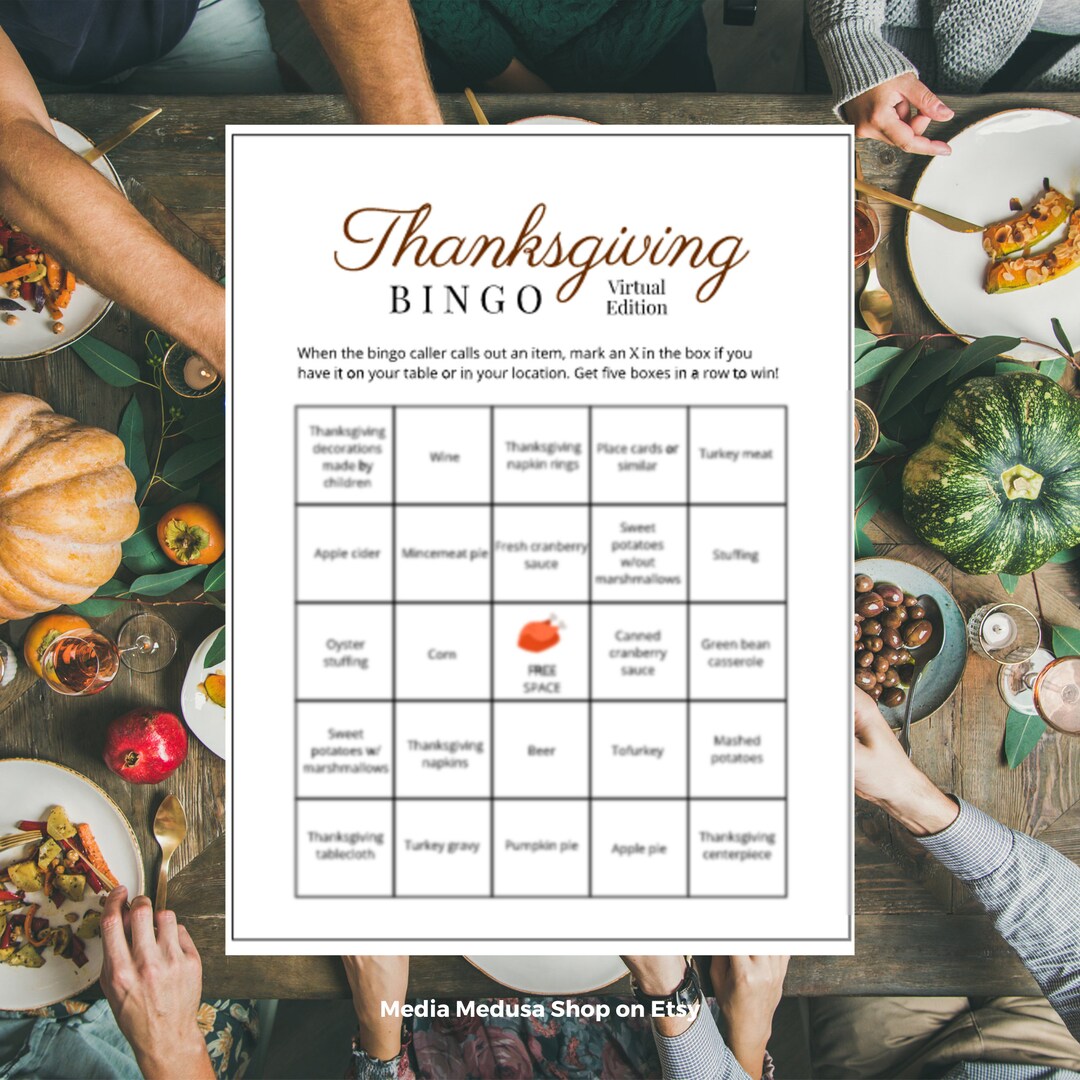Thanksgiving Bingo Game Printable Friendsgiving Ice Breaker Game (8) - Etsy