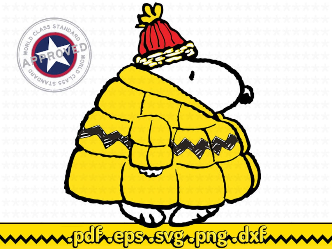 Snoopy With the Charlie Brown Zig Zag Lines Style Big Puffer - Etsy