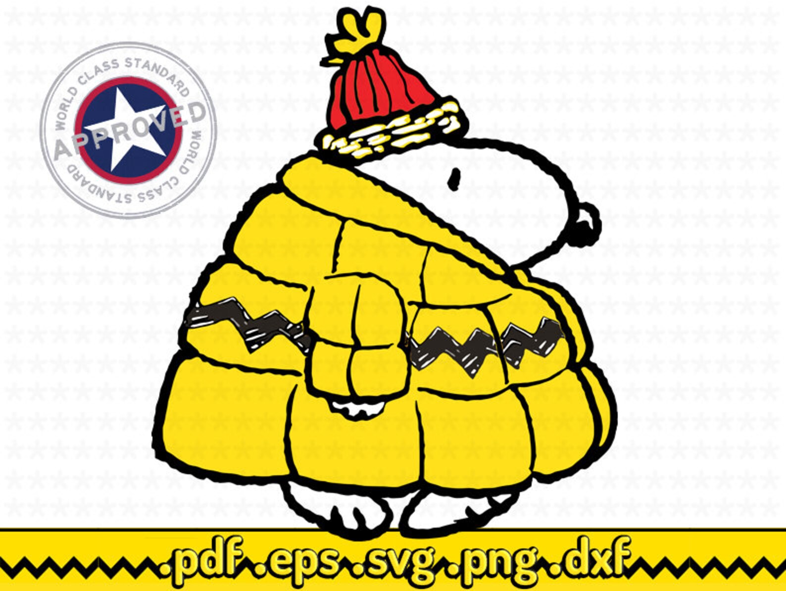 Snoopy With the Charlie Brown Zig Zag Lines Style Big Puffer - Etsy