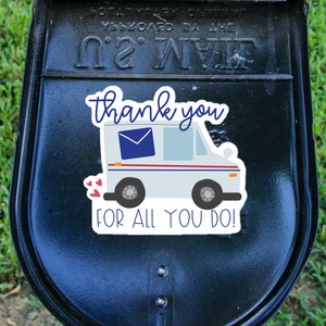 Mailman Thank You Mailbox Vinyl Sticker | Mailbox Decal Sticker ...