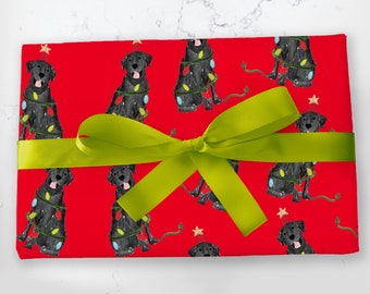 Festive Black Labrador Christmas Wrapping Paper - Etsy UK