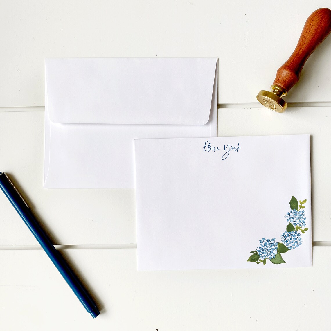 Personalized Hydrangea Stationery Set Grandmillenial - Etsy
