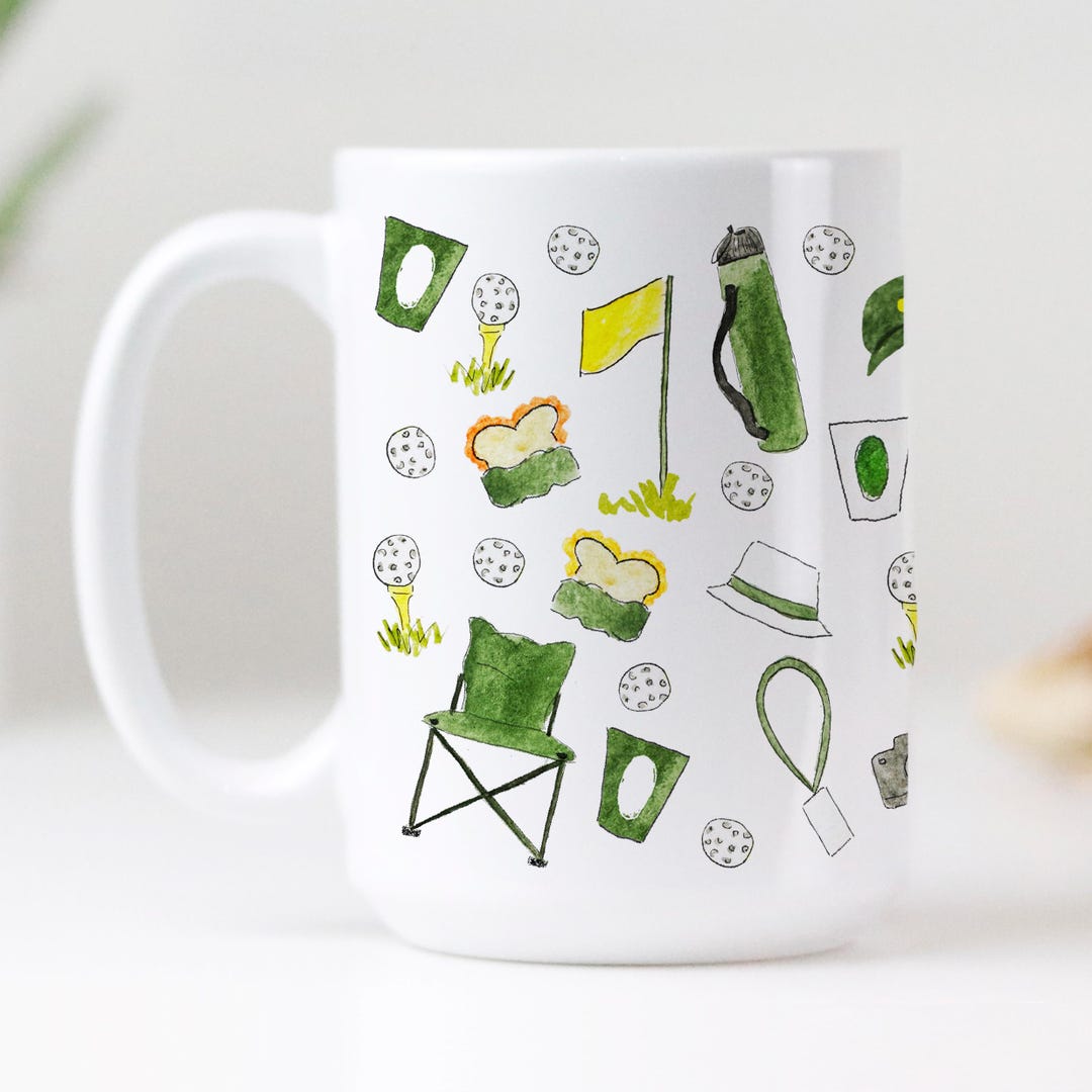 Golf Tournament Patron Pattern Mug | Golf Mug, Pimento Cheese, Golfing ...