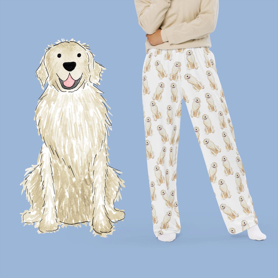 Light Golden Retriever Pajama Pants | Cream Golden Retriever Pajamas ...