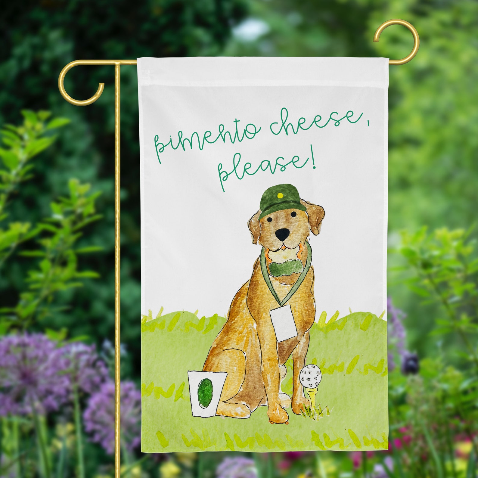 Golf Tournament Patron Lab Garden Flag | Golf Master Lab Garden Flag ...