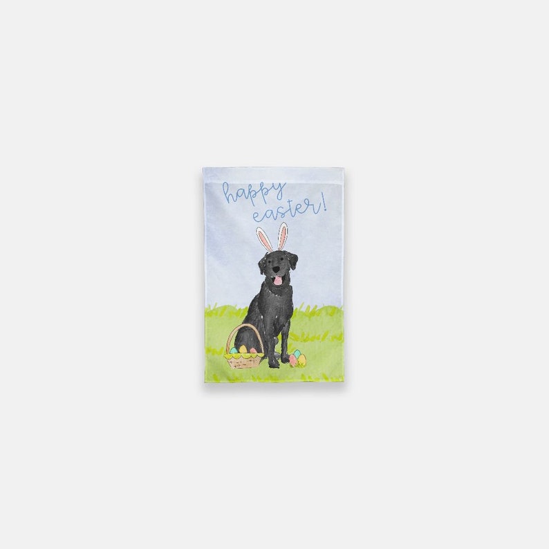 Easter Bunny Lab Garden Flag | Easter Lab Yard Flag, Black Lab Easter ...