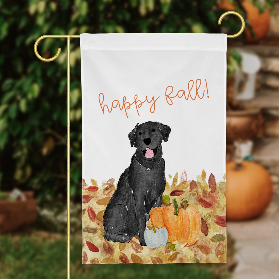 Fall Pumpkin Lab Garden Flag | Chocolate Lab Fall Garden Flag, Red Lab ...