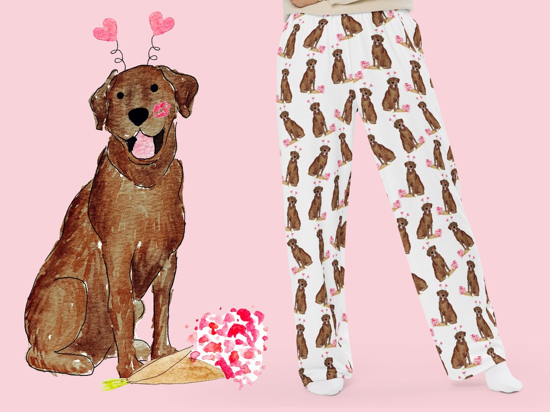 Lovey Valentine's Day Chocolate Lab Pajama Pants | Valentines Pajamas ...