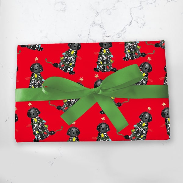 Black Goldendoodle Wrapping Paper - Etsy