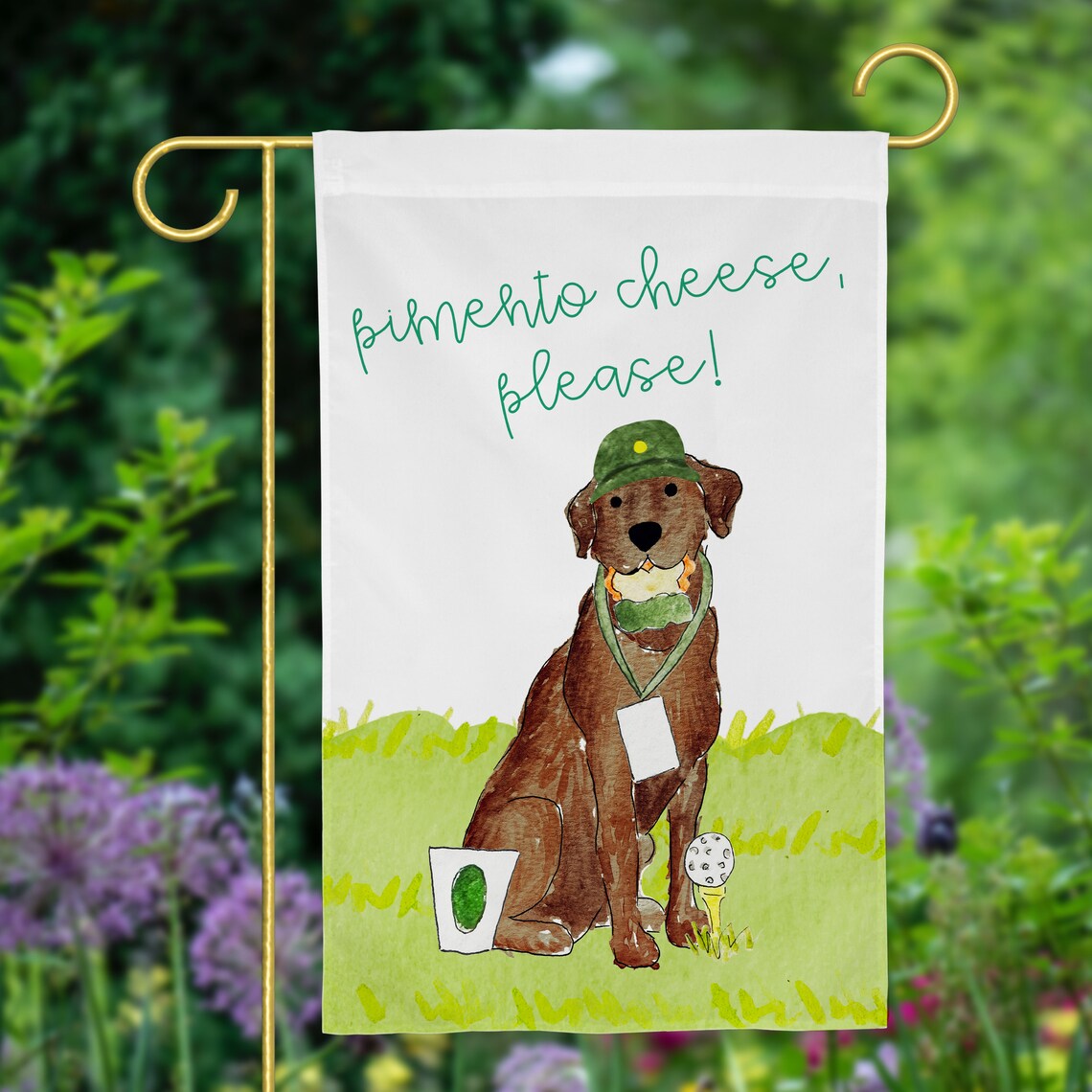Golf Tournament Patron Lab Garden Flag | Golf Master Lab Garden Flag ...