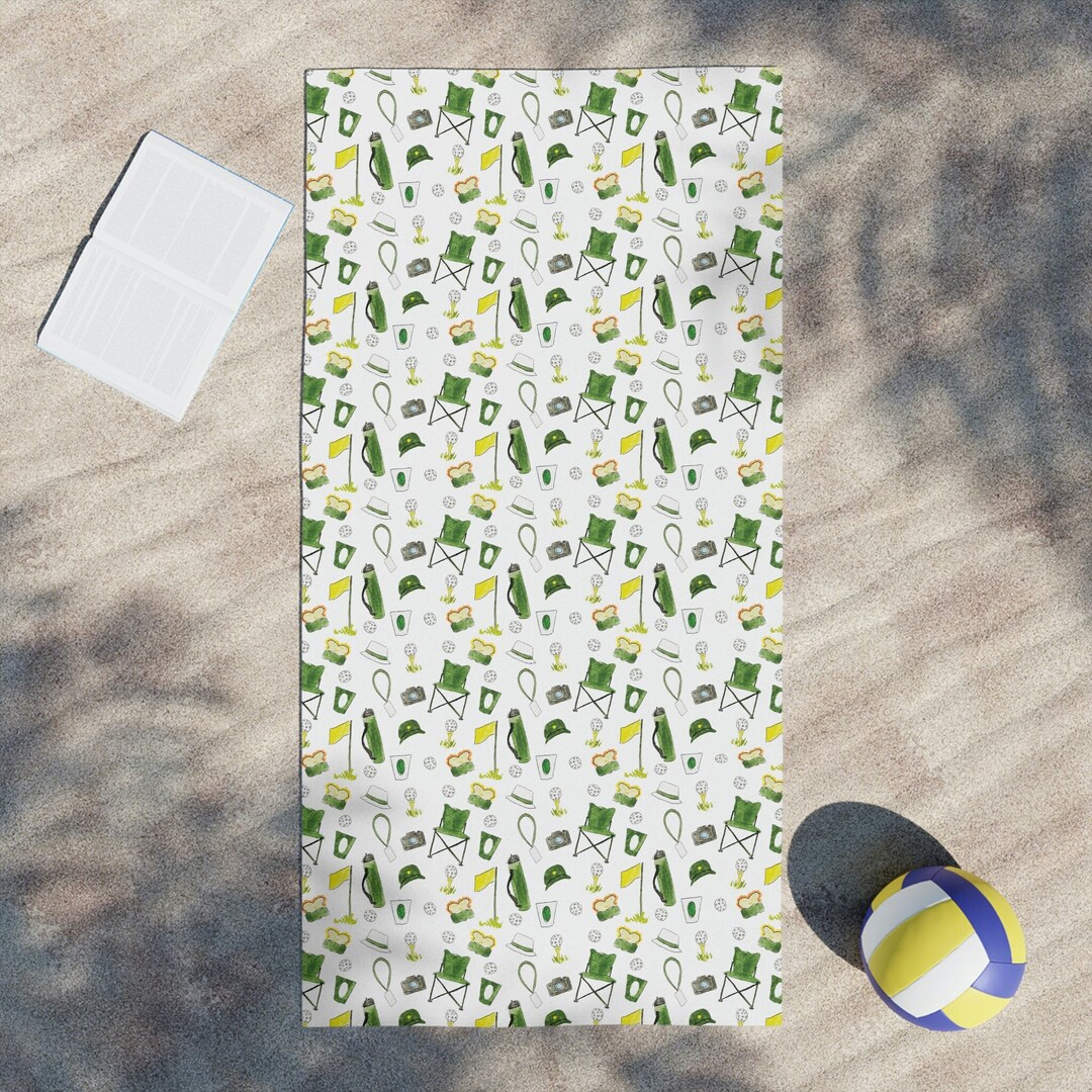 Golf Patron Pattern Beach Towel | Pimento Cheese Golf Tournament Patron ...