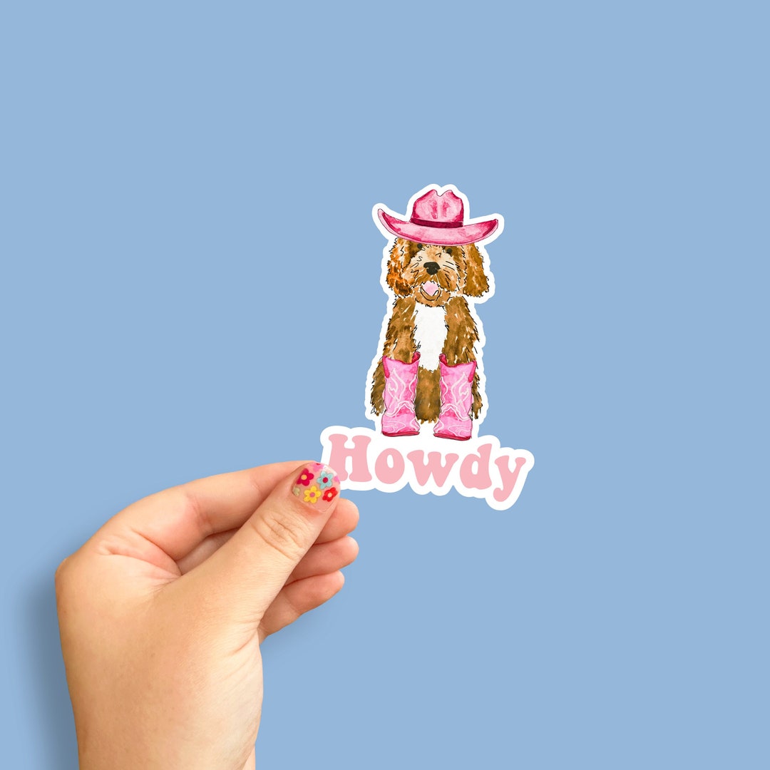 Howdy Cowgirl Mini Doodle Decal Sticker | Pink Cowgirl Mini Doodle ...