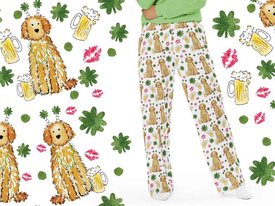 Lucky St. Patrick's Day Apricot Doodle Pajama Pants | Goldendoodle ...