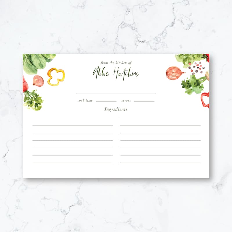 Personalized Recipe Cards - Etsy