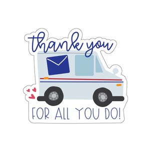 Mailman Thank You Mailbox Vinyl Sticker | Mailbox Decal Sticker ...