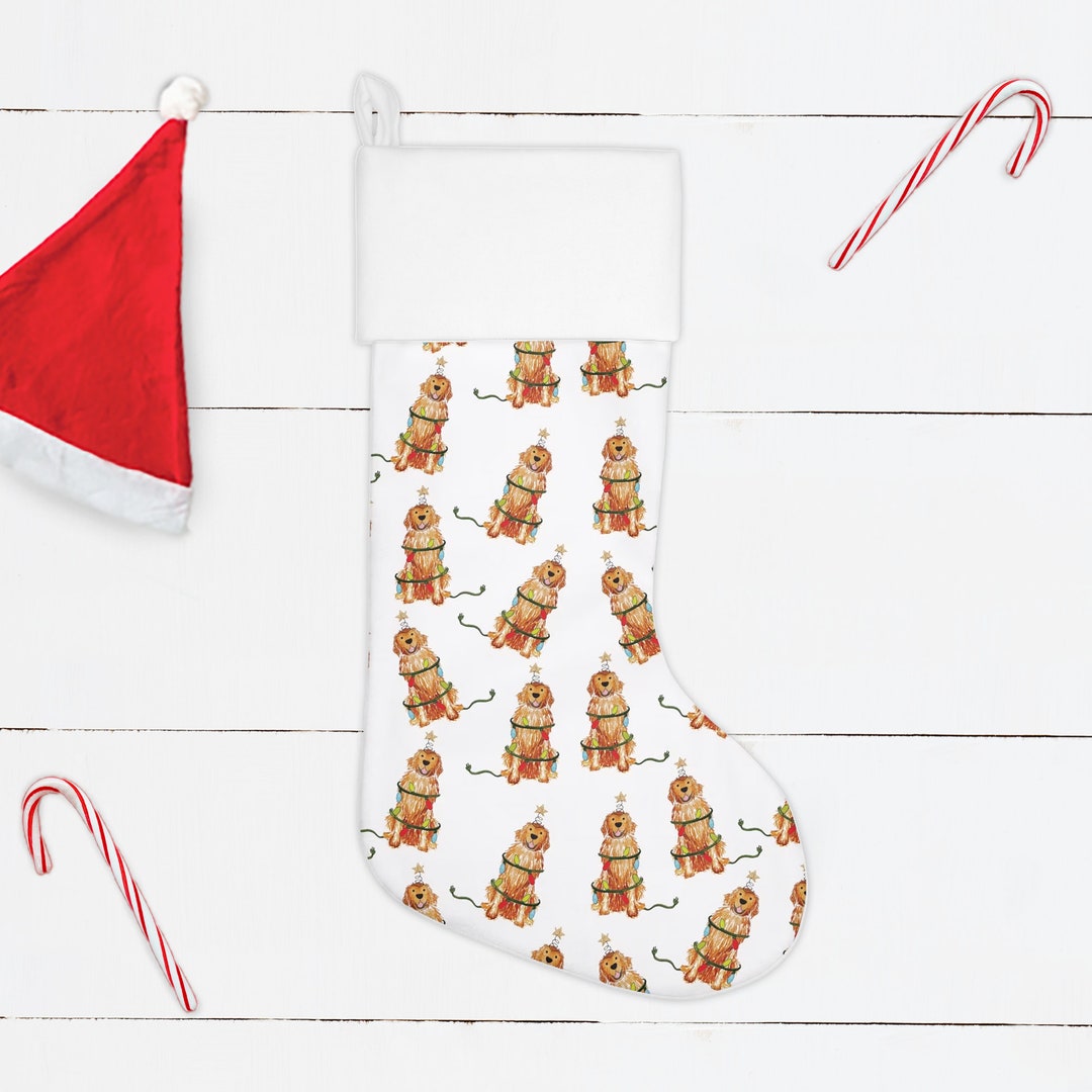 Festive Christmas Red Golden Retriever Stocking Christmas - Etsy