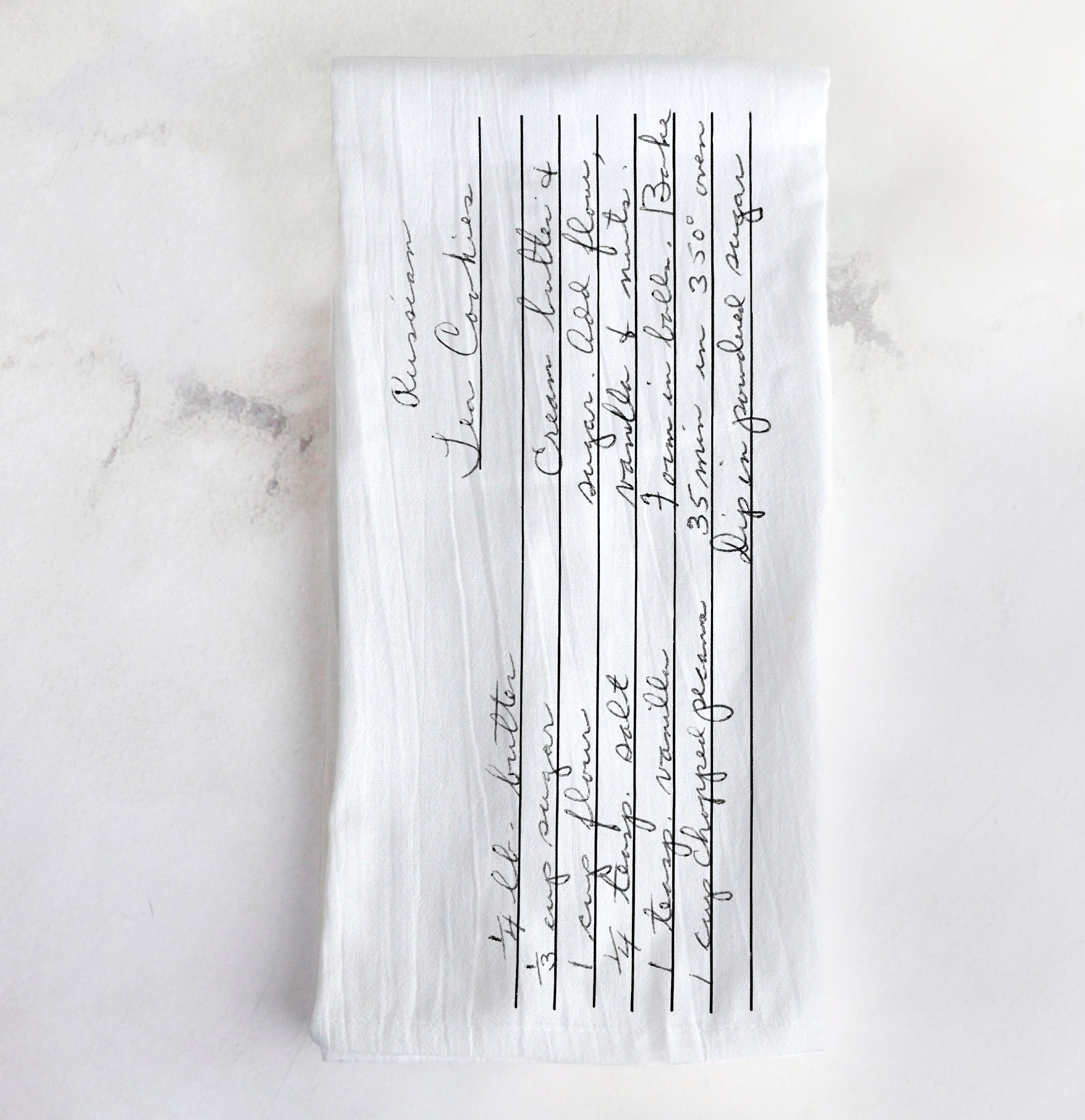 Personalized Recipe Card Towel | Custom Handwritten Recipe Tea Towel ...