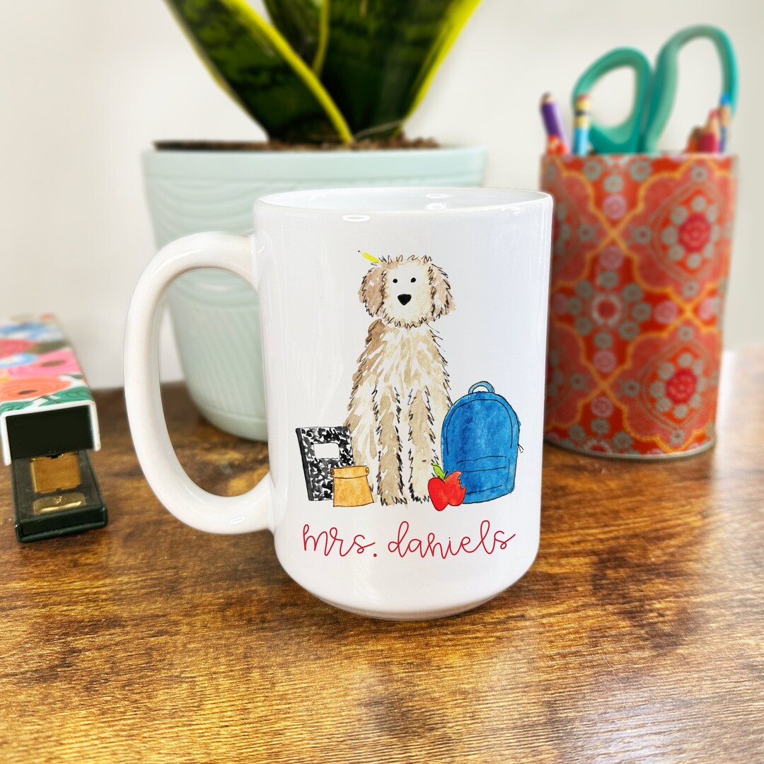 Smarty Pants Doodle Mug | Golden Doodle Teacher Name Mug, Bernadoodle ...