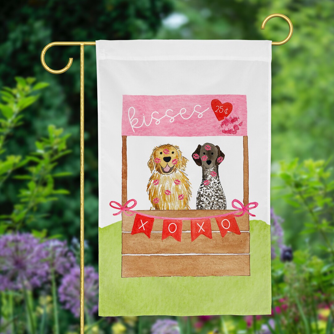 Valentines Kissing Booth Mix and Match Pet Garden Flag | Personalized ...