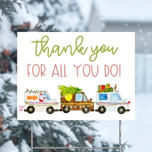 Christmas Delivery Driver Thank You Yard Sign | Mailman Thank You Sign ...