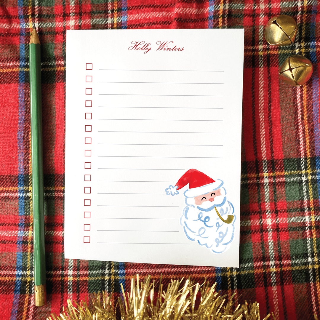 Personalized Christmas Santa Notepad | Christmas Nice List, Holiday ...