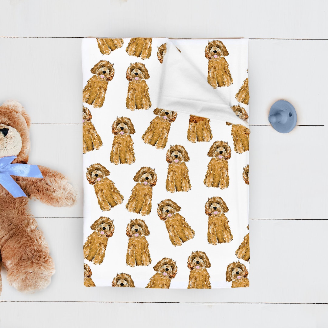 Mini Doodle Swaddle Blanket Cockapoo Jersey Baby Swaddle, Cavapoo Baby ...