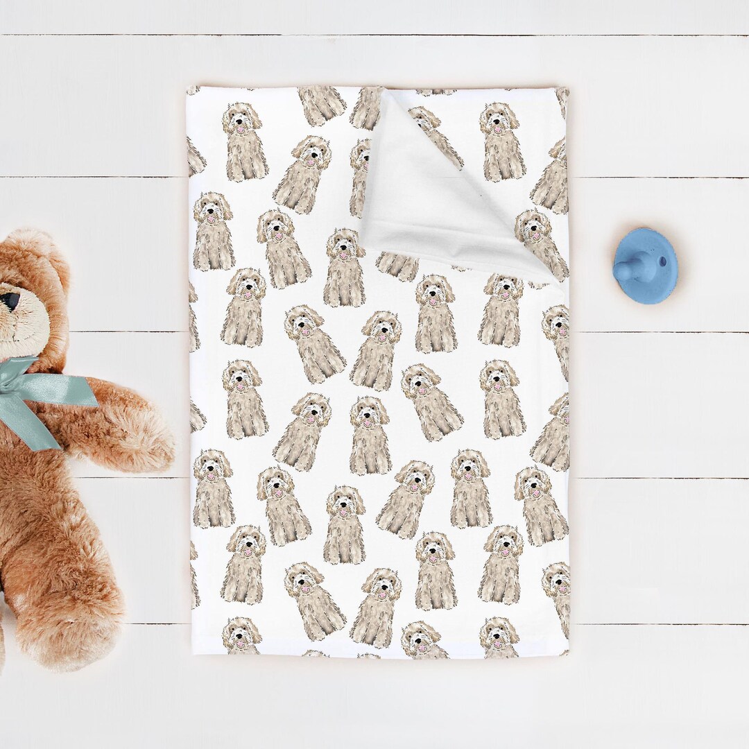 Mini Doodle Swaddle Blanket | Cockapoo Baby Blanket, Mini Goldendoodle ...