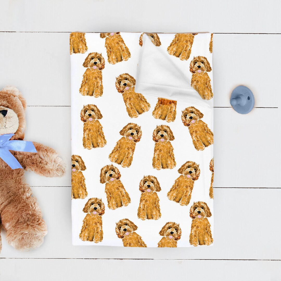 Mini Doodle Swaddle Blanket Cockapoo Baby Blanket, Mini Goldendoodle ...