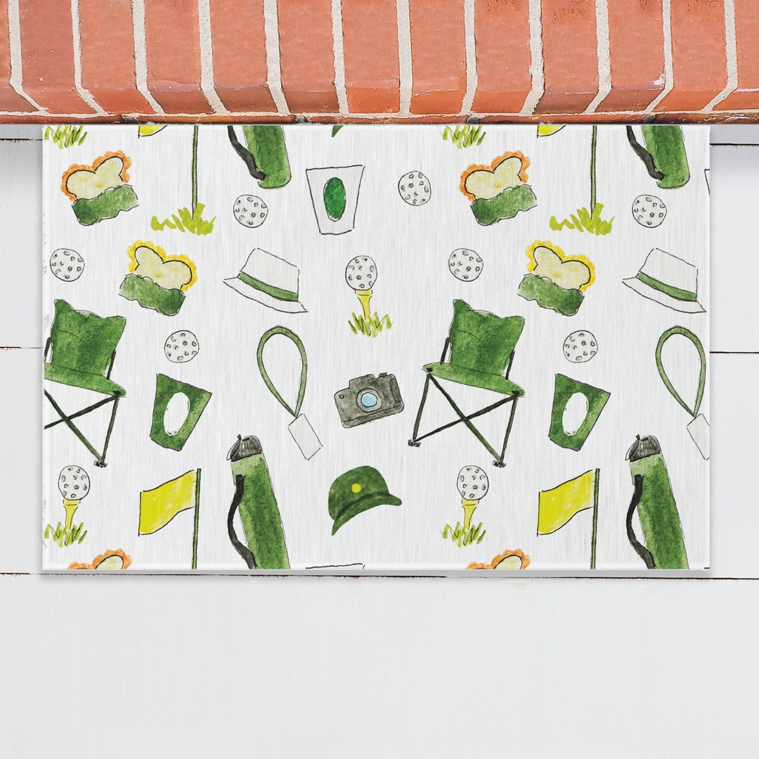 Golf Patron Welcome Mat | Golf Master Entry Rug, Golf Pattern Welcome ...