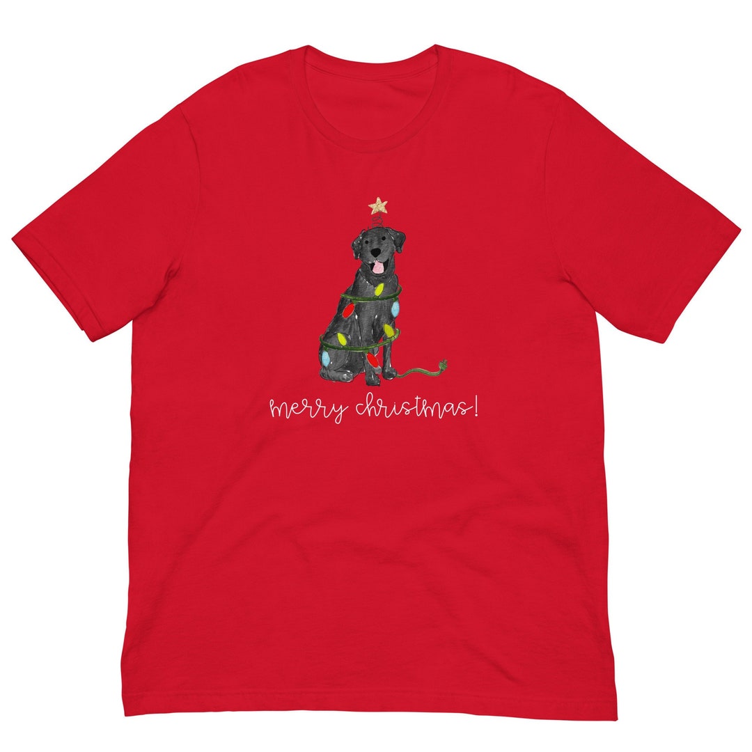 Festive Christmas Black Lab Bella Canvas Short Sleeve Tee | Black Lab ...