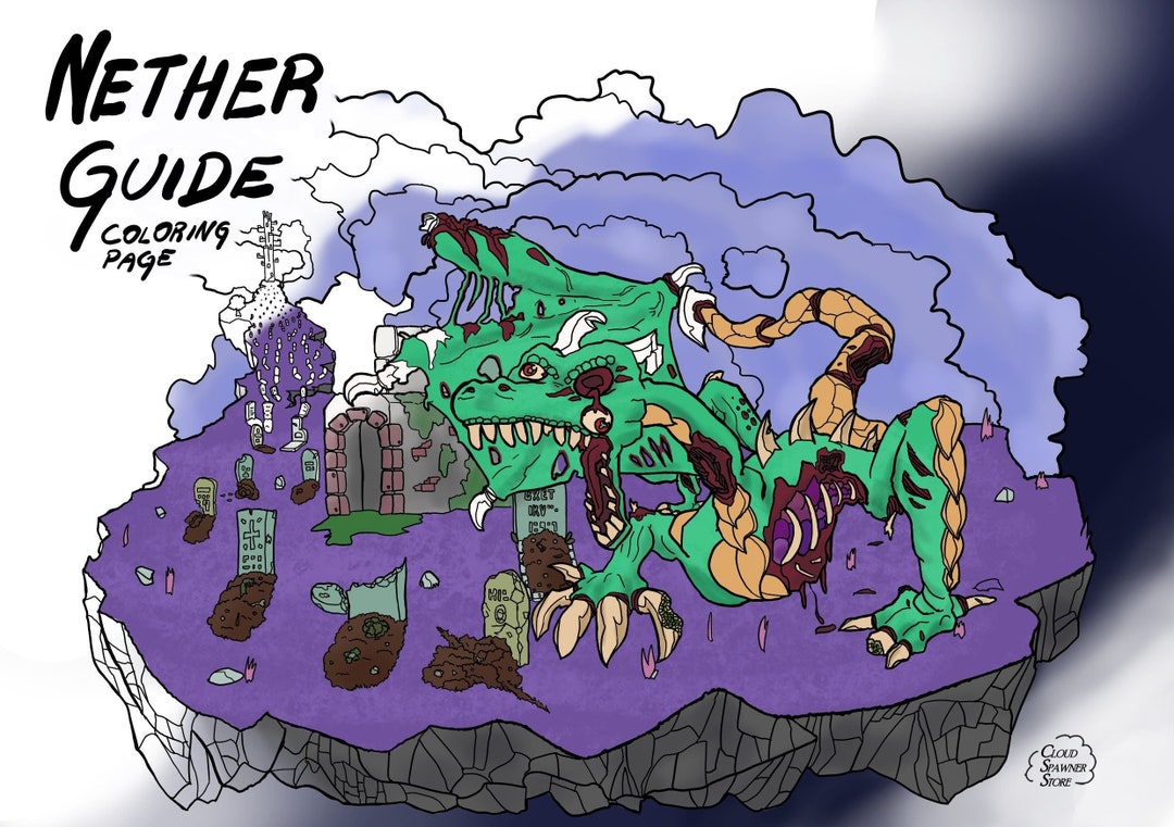 Coloring Page Nether Guide - Etsy