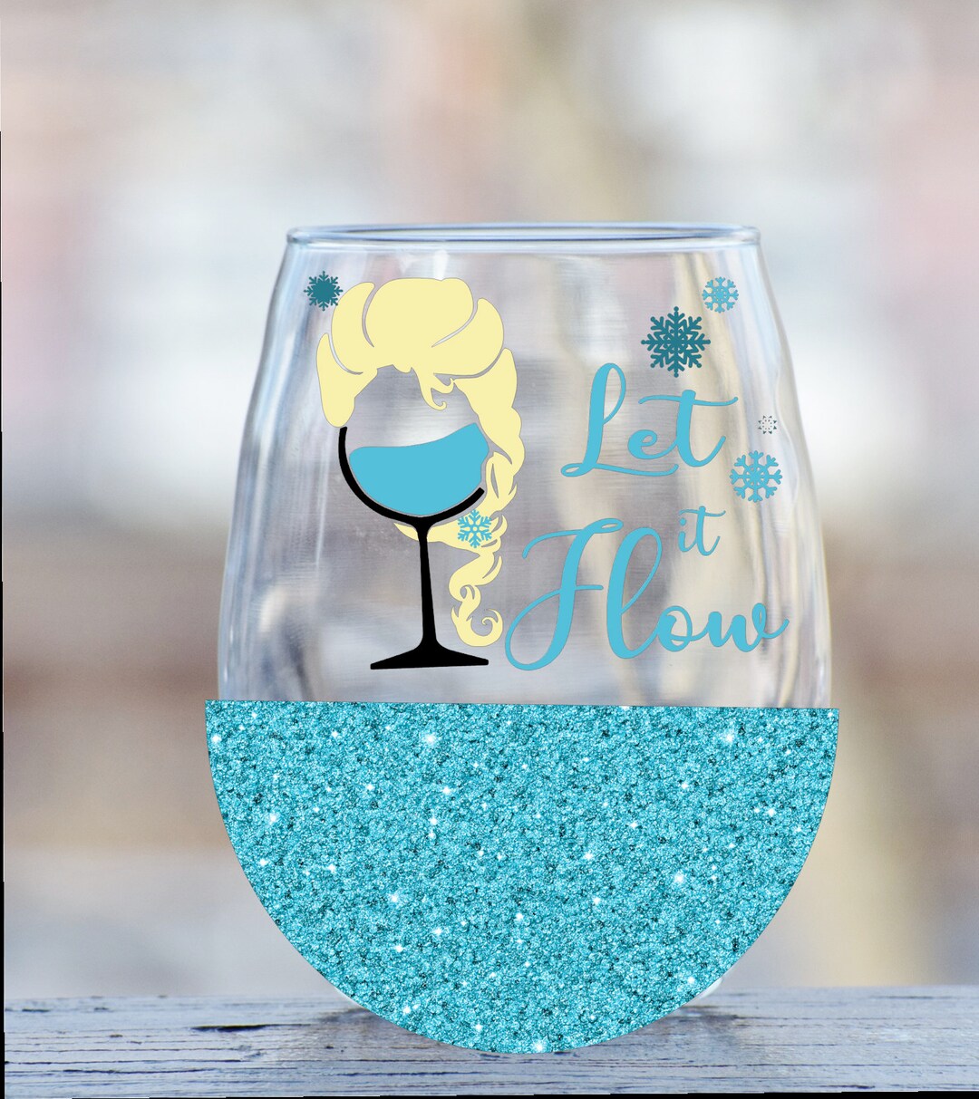 Elsa Let It Flow Frozen Wine Glass - Etsy