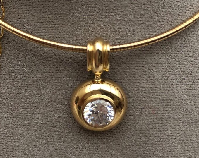 14k Gold Diamond Coin Pebble Necklace, Handmade Solid Gold Pendant ...