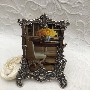 Victorian Style Photo Frame Silver Plated Ornate Pewter With Foliage ...